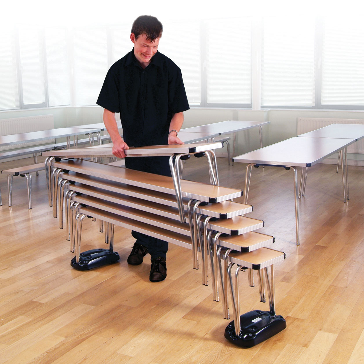 Gopak Economy Lightweight Stacking Bench Furniture for Churches & Communities