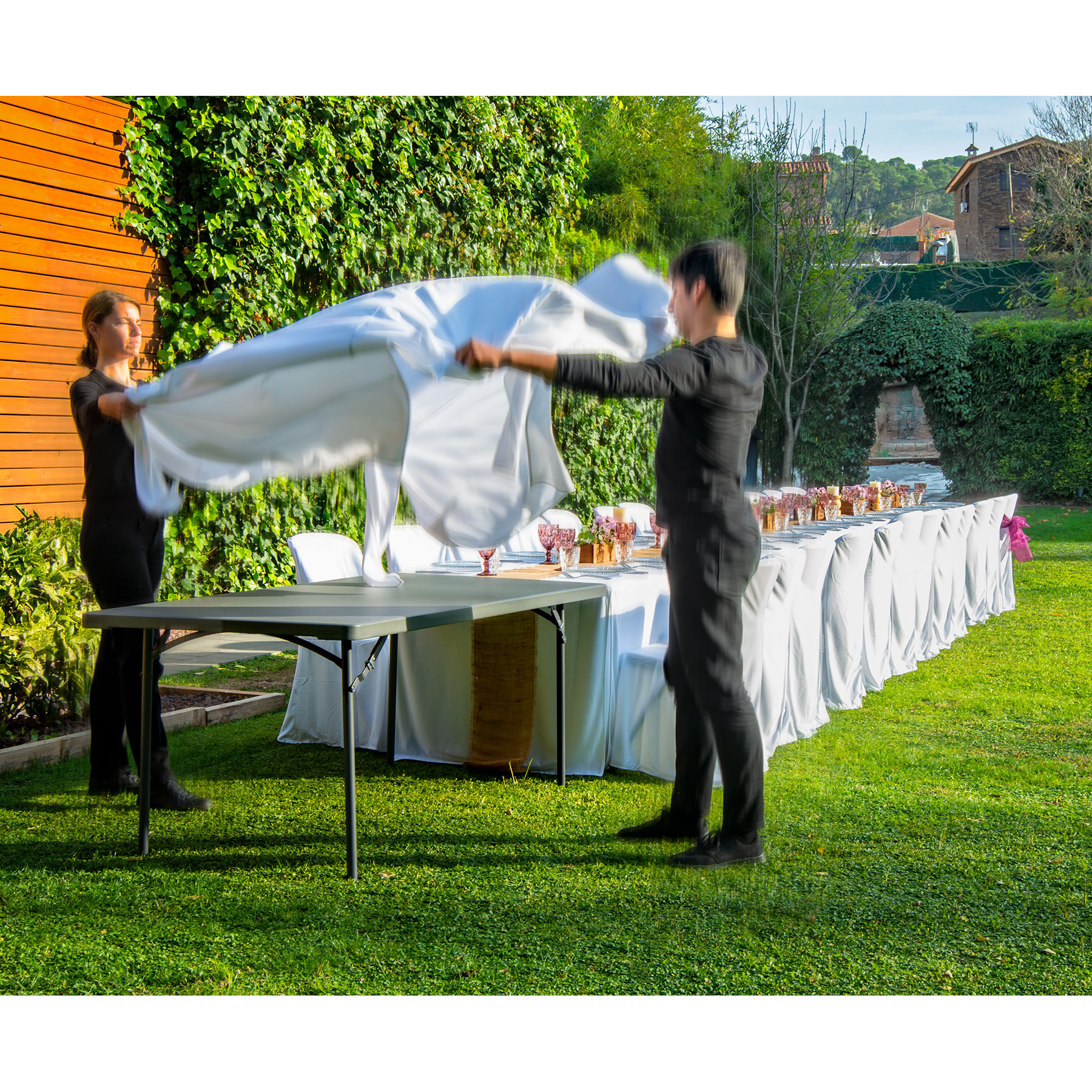 Zown Lightweight Rectangular Folding Table Furniture for Churches & Communities