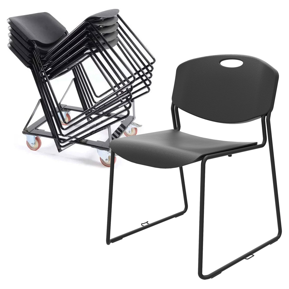 24 Novara Stacking & Linking Chair + Trolley Bundle Furniture for ...