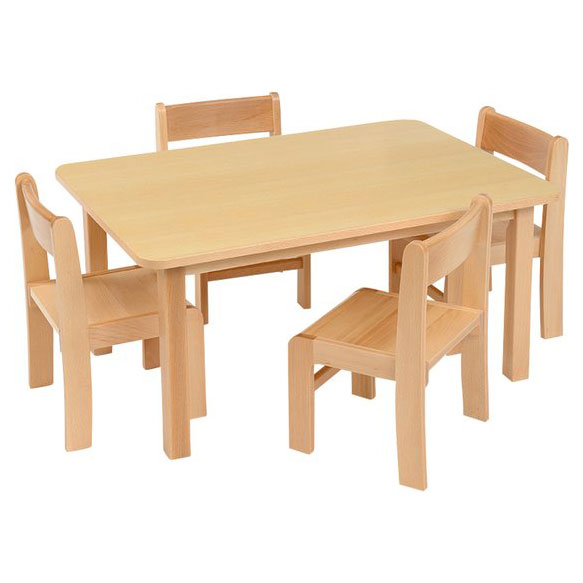 Children's Rectangular Veneer Wooden Table Furniture for Churches & Communities