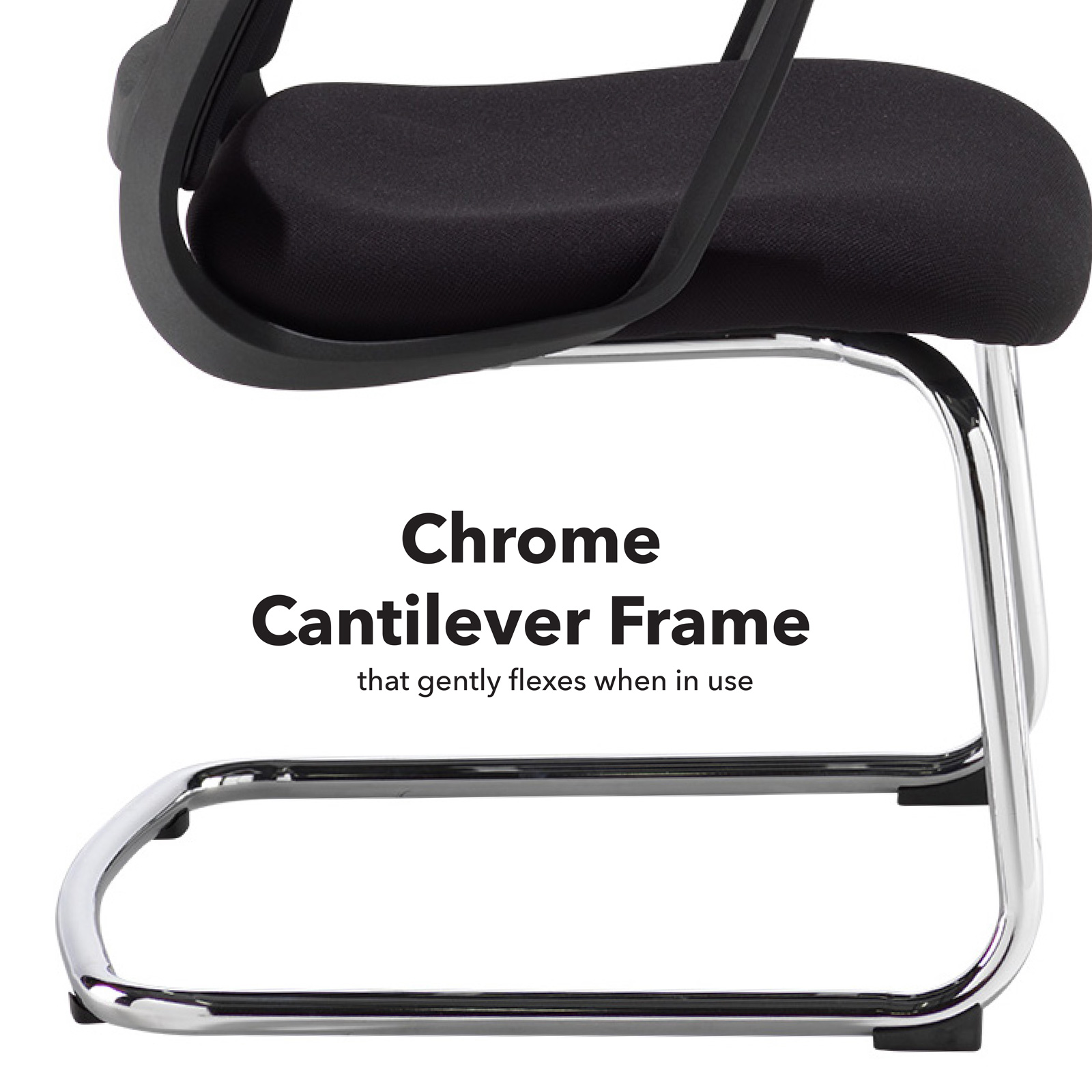 Jonas Black Mesh Back Visitors Chair with Chrome Cantilever Frame ...