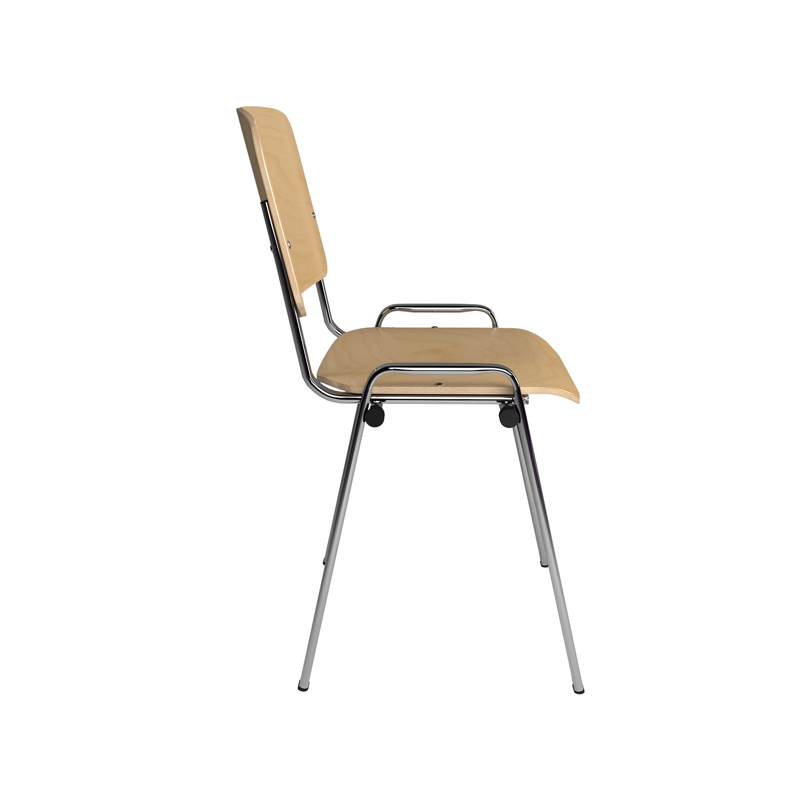 ISO Wooden Meeting Room Stackable Chair with Chrome Frame Furniture for ...
